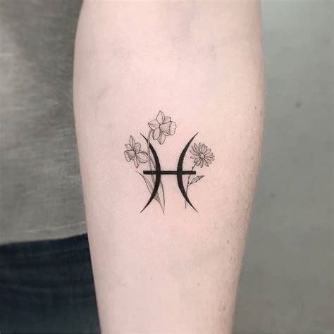 Pisces Zodiac Symbol Tattoo Design