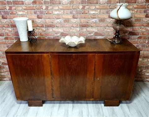 Odnowiona Wysoka Komoda Art Deco Lata 40te