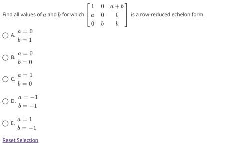 Solved Find All Values Of A And B For Which A Ba Bb Chegg