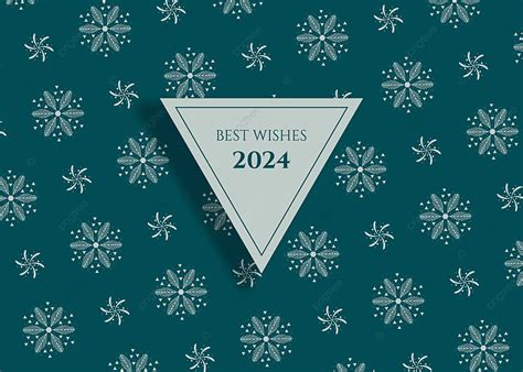 Geometric Snowflake Seamless Pattern On Blue Background Snowflake