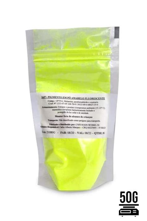 Pigmento em Pó Fluorescente Amarelo 50Gr
