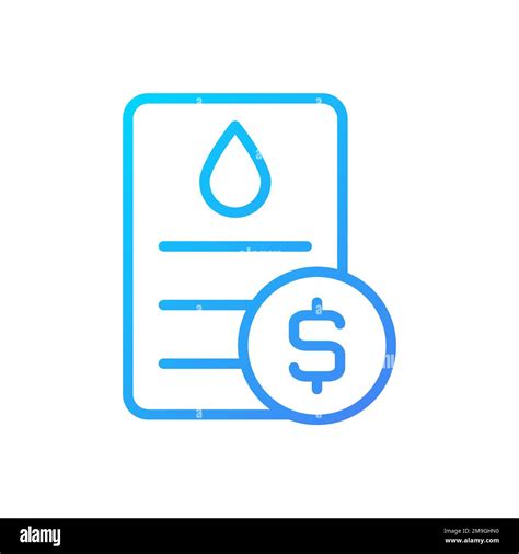 Water Bill Pixel Perfect Gradient Linear Vector Icon Stock Vector Image