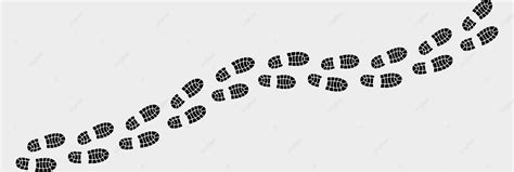 Vector Illustration Of Footprint Paths Steps Isolated On A White