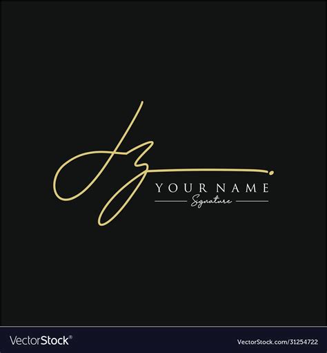 Letter Jz Signature Logo Template Royalty Free Vector Image
