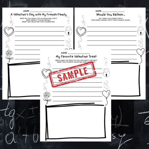 Valentine Writing Prompts Opinion Narrative First Grade Drawing