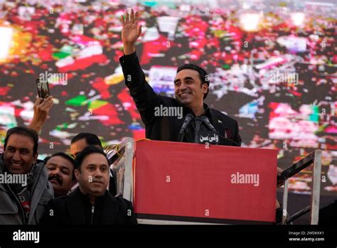 Chairman Of Pakistan Peoples Party Bilawal Bhutto Zardari Waves To His