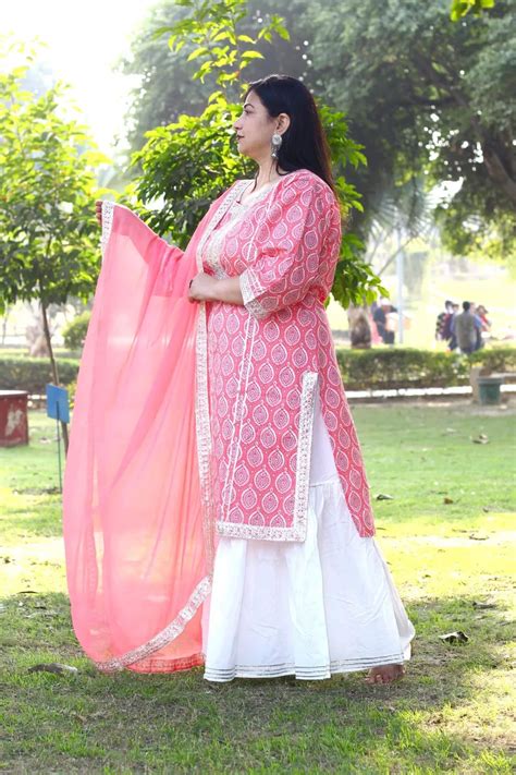 Shop Now Plus Size Peach Sharara Set Adiricha