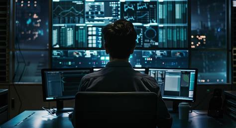 Professional Monitoring Data On Multiple Screens In Network Operations