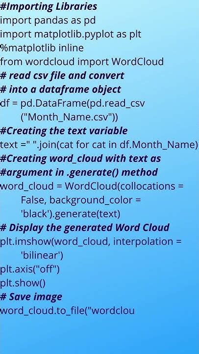 Shorts Simple Word Cloud In Python Youtube