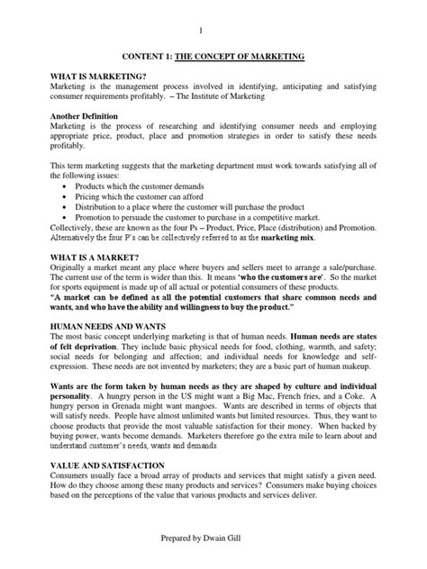 Fundamentals Of Marketing Notebook Pdf Marketing Sampling