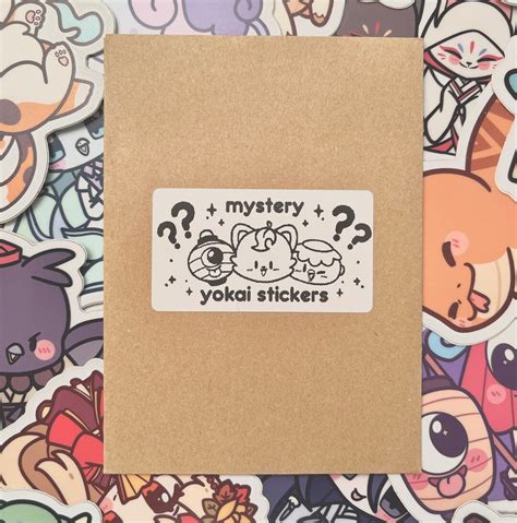 Mystery Yokai Sticker Pack Random Grab Blind Bag Stickers Etsy