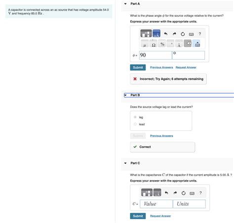 Solved A Capacitor Is Connected Across An Ac Source That Has