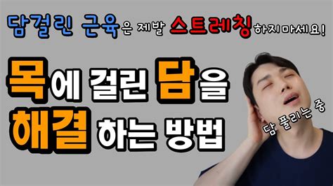 목에 담 걸렸을 때 제발 스트레칭하지마세요ㅜ Youtube