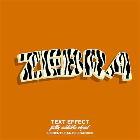 Premium Vector Zebra Skin Text Style