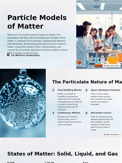 particle models of matter pdf