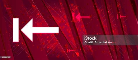 Back Icon Abstract Design Bright Red Banner Background Stock