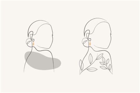 Line Drawing Female Face Organic Design Graphic By Subujayd · Creative