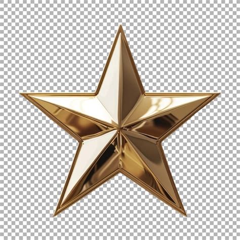투명한 배경에 있는 황금색 별 Ai 생성 프리미엄 Ai 생성 Psd