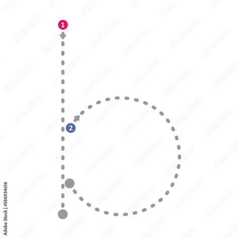 Tracing Alphabet Letter B Lowercase Prewriting Dotted Line Element For