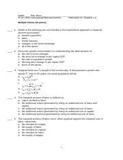 Macro HW Docx NAME Riley Rizzo ECON Intermediate Macroeconomics Homework Chapters