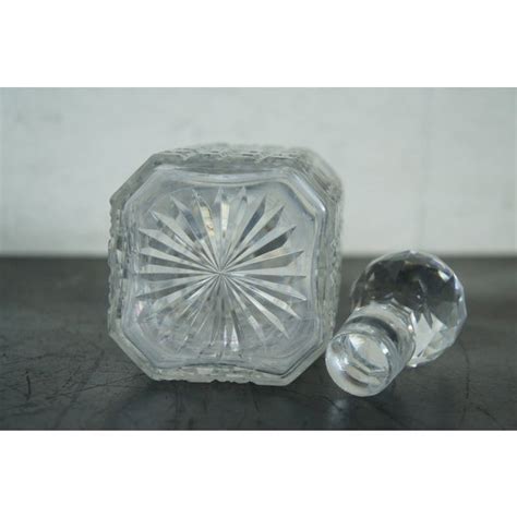 Vintage Eandl Edinburgh Square Cut Crystal Whiskey Barware Decanter