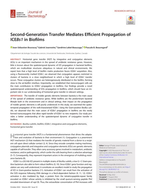 Pdf Second Generation Transfer Mediates Efficient Propagation Of Ice