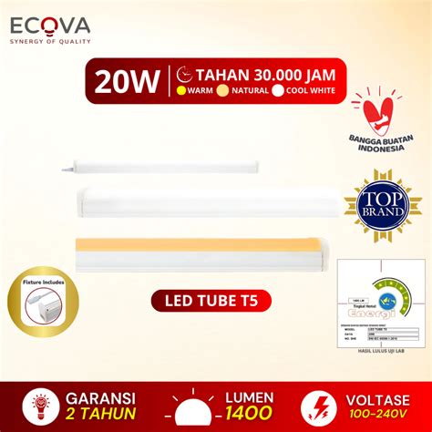 Jual Ecova Lampu TL T LED Watt Cm Shopee Indonesia