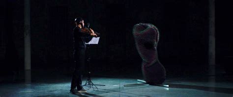 Violin Player Improvising A Modular Violin Composition While Being