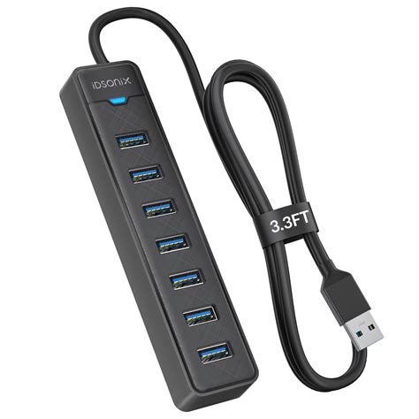 IDsonix 7 Prots USB Hub 3 0 3 3Ft USB Expander Hub 5Gbps USB Splitter