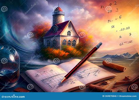 A Fantasy Math Background Featuring Imaginary Mathematical Equations
