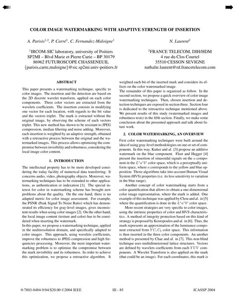 pdf color image watermarking with adaptive strength of insertion