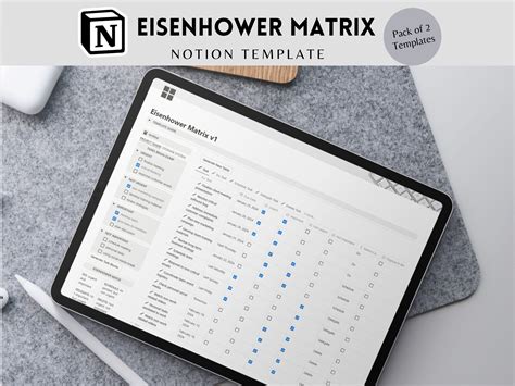 Eisenhower Matrix Notion Planner Decision Matrix Eisenhower Matrix