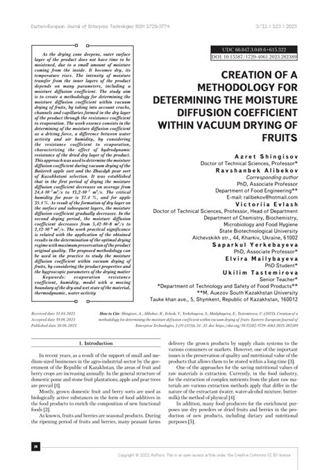 Pdf Creation Of A Methodology For Determining The Moisture Diffusion Coefficient Within Vacuum