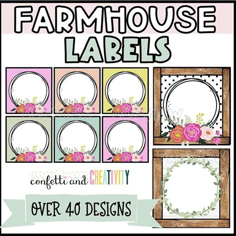 Editable Classroom Labels Floral Farmhouse Classroom Labels Farmhouse Classroom Decor