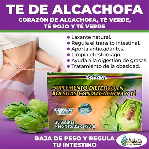Té De Alcachofa Gnvida 30 Sobres Natural De Mexico Washington