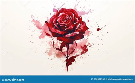 Vibrant Red Rose Illustration Capturing Assertiveness And Passion On A