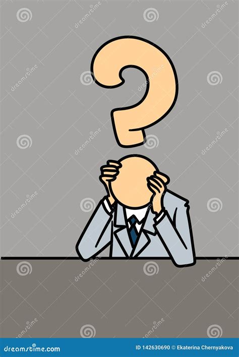 Man Problem Question Poster Cartoon Illustration Stock Illustration Illustration Of