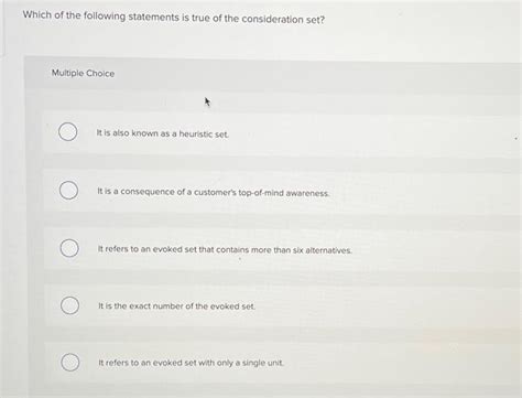 Solved Which Of The Following Statements Is True Of The