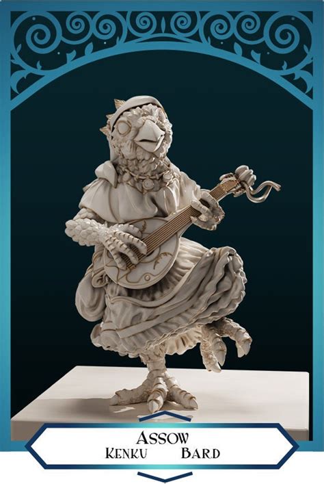 Kenku Bard Dandd Ttrpg Miniature Dnd Is A Woman No Base 3d Print