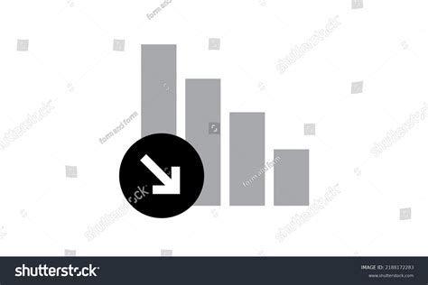 Cost Reduce Icon Arrow Down Graph Stock Vector Royalty Free
