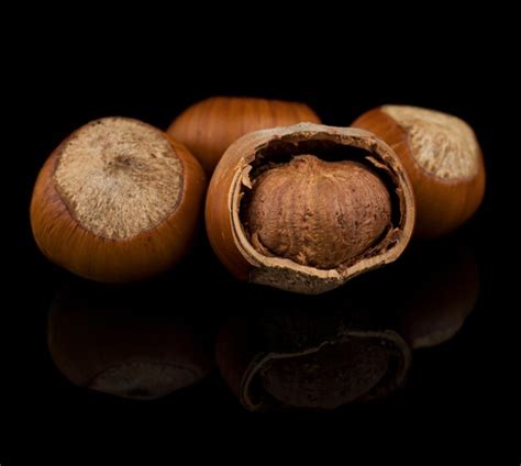 Premium Photo Hazelnut Fruits Hazelnuts On A Black Background With