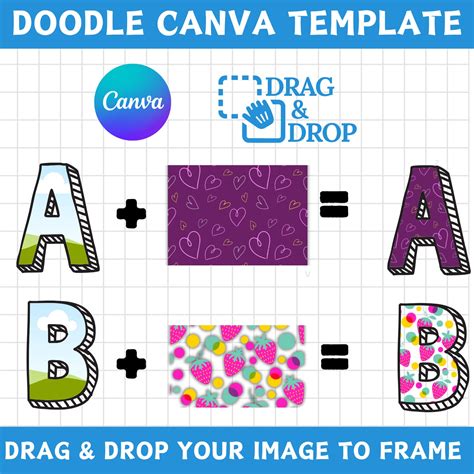 Doddle Font Template Canva Doodle Font Customizable Doddle Font For