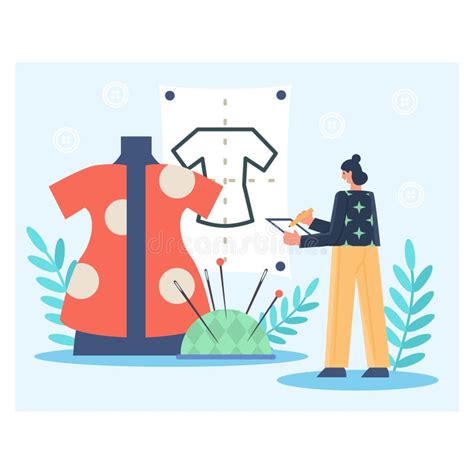 Woman Creates Sketch On Tablet Examines Finished Product In Workshop Stock Vector