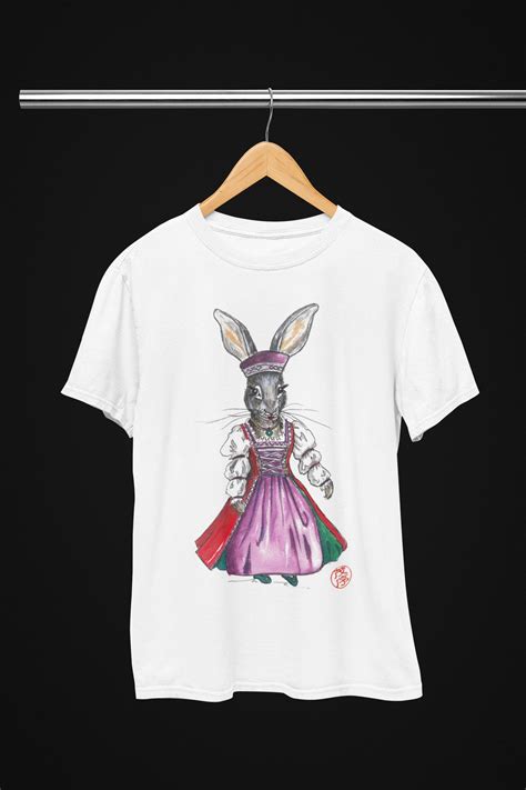 Unisex Bunny Rabbit T Shirt Soft Cotton Belgium Traditional Dress Fun