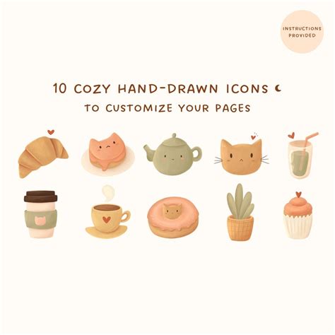 notion icons for notion templates hand drawn notion icons from cozy