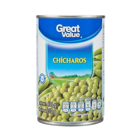 Chícharos Great Value En Lata 430 G Walmart