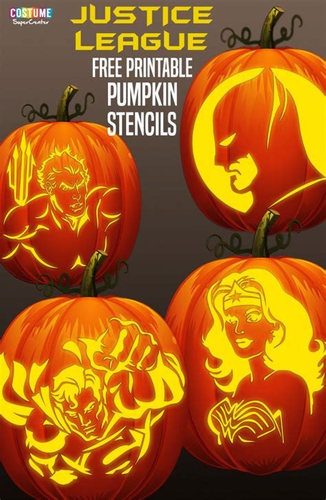 Free Justice League Pumpkin Stencils Pumpkin Stencil Justice League Pumpkin Justice League