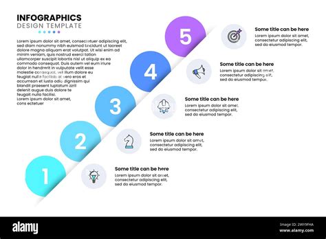 Infographic Template With Icons And 5 Options Or Steps Circles Can Be Used For Workflow Layout