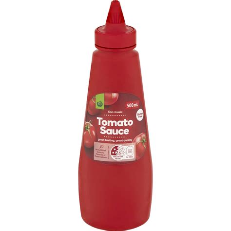 Woolworths Tomato Sauce Squeeze 500ml Bunch