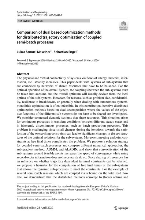 Pdf Comparison Of Dual Based Optimization Methods For Distributed